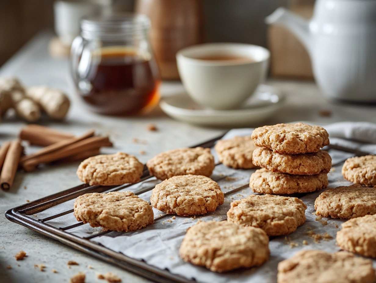Spicy Crunch: Classic British Ginger Nut Biscuits Delight