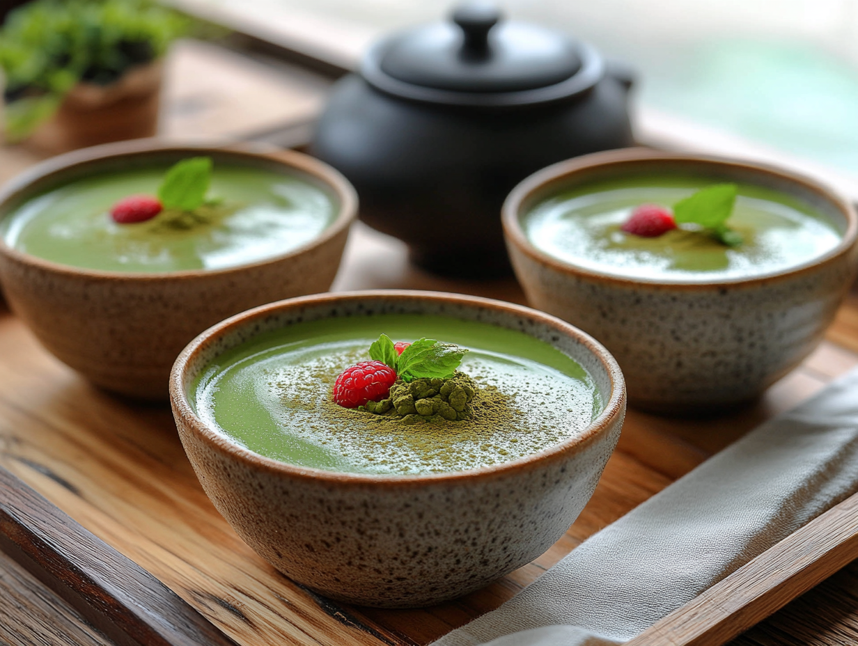 Elegant Matcha Pudding: A Silky Japanese Dessert Delight