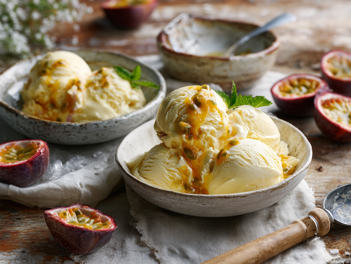 Tropical Passionfruit Ice Cream: A Creamy Exotic Delight