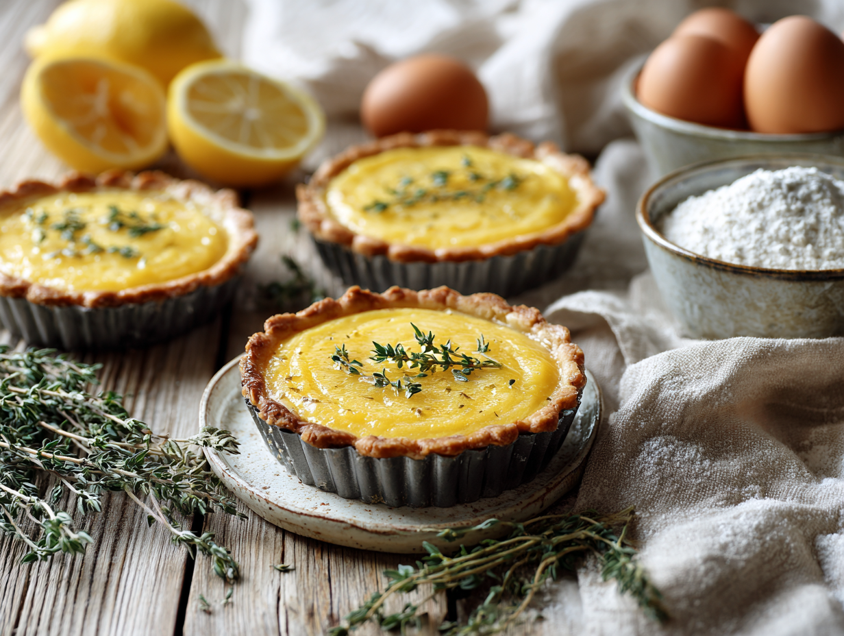Zesty Lemon Thyme Tarts Bursting with French Flavor