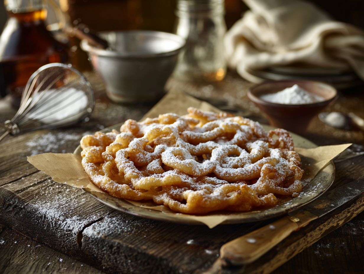 Crispy Carnival Classic: Homemade Funnel Cake Delight
